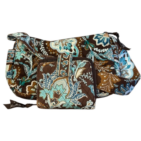 Vera Bradley | Bags | Vera Bradley Java Blue Maggie Shoulder Bag Tri ...